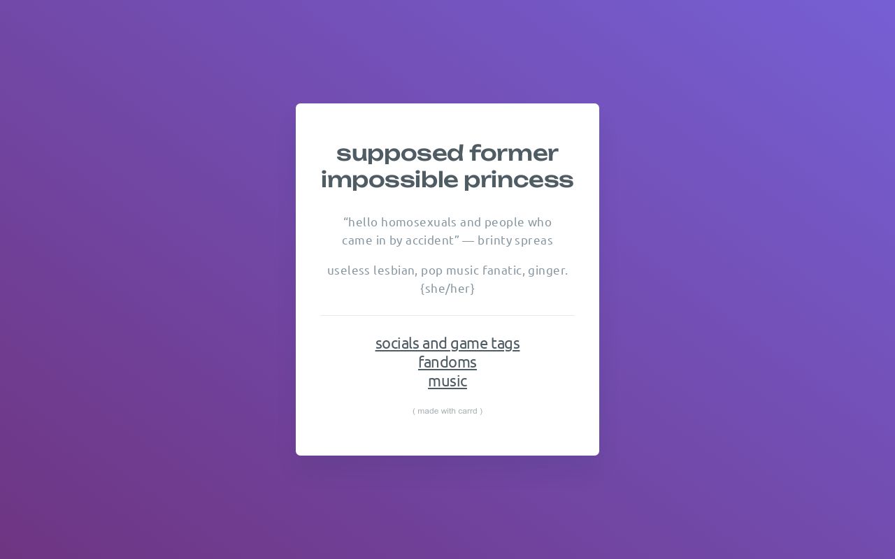 supposed former impossible princess
